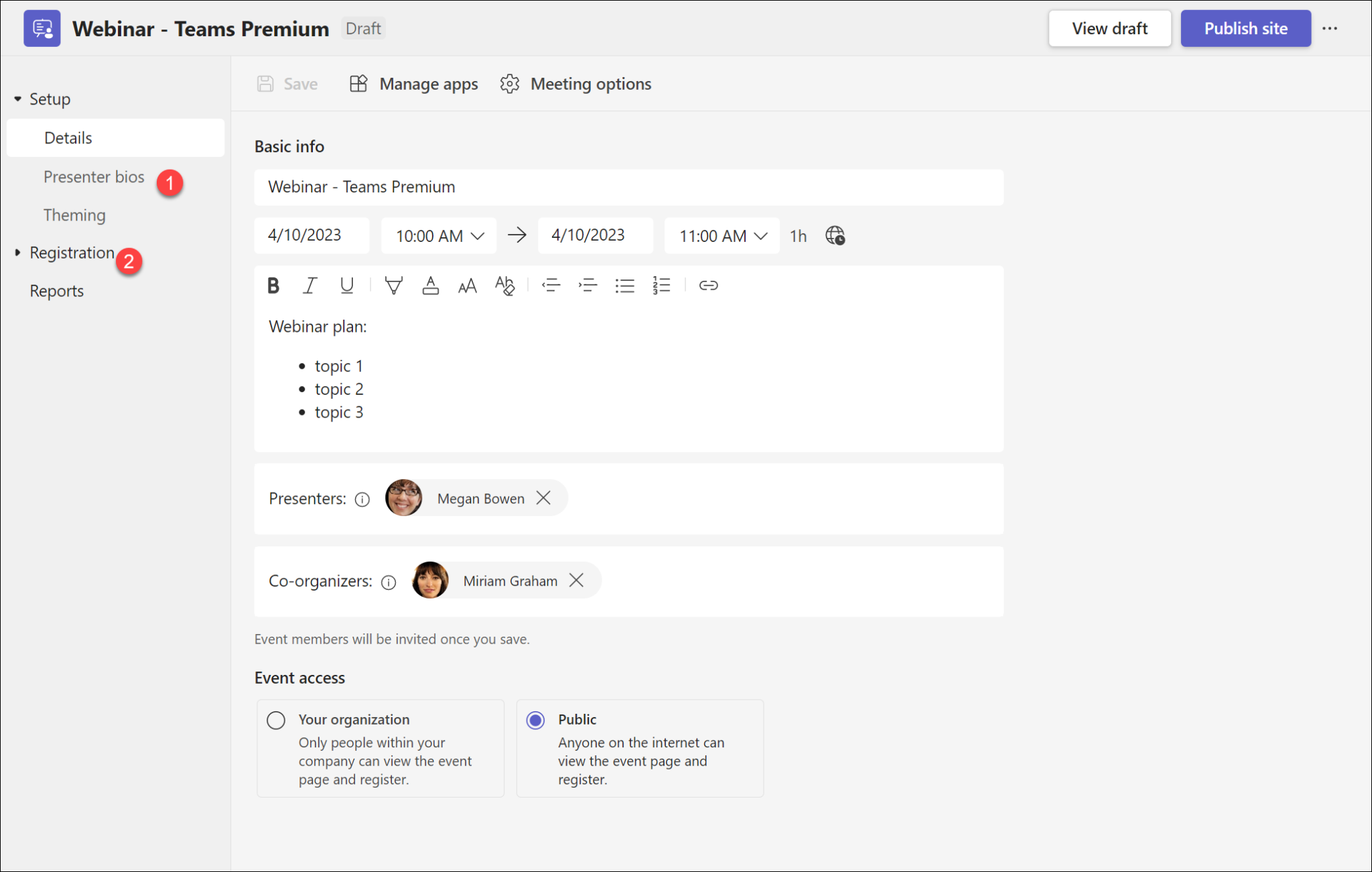 Enhanced webinars with Teams Premium – Overview – Modern Workplace.site